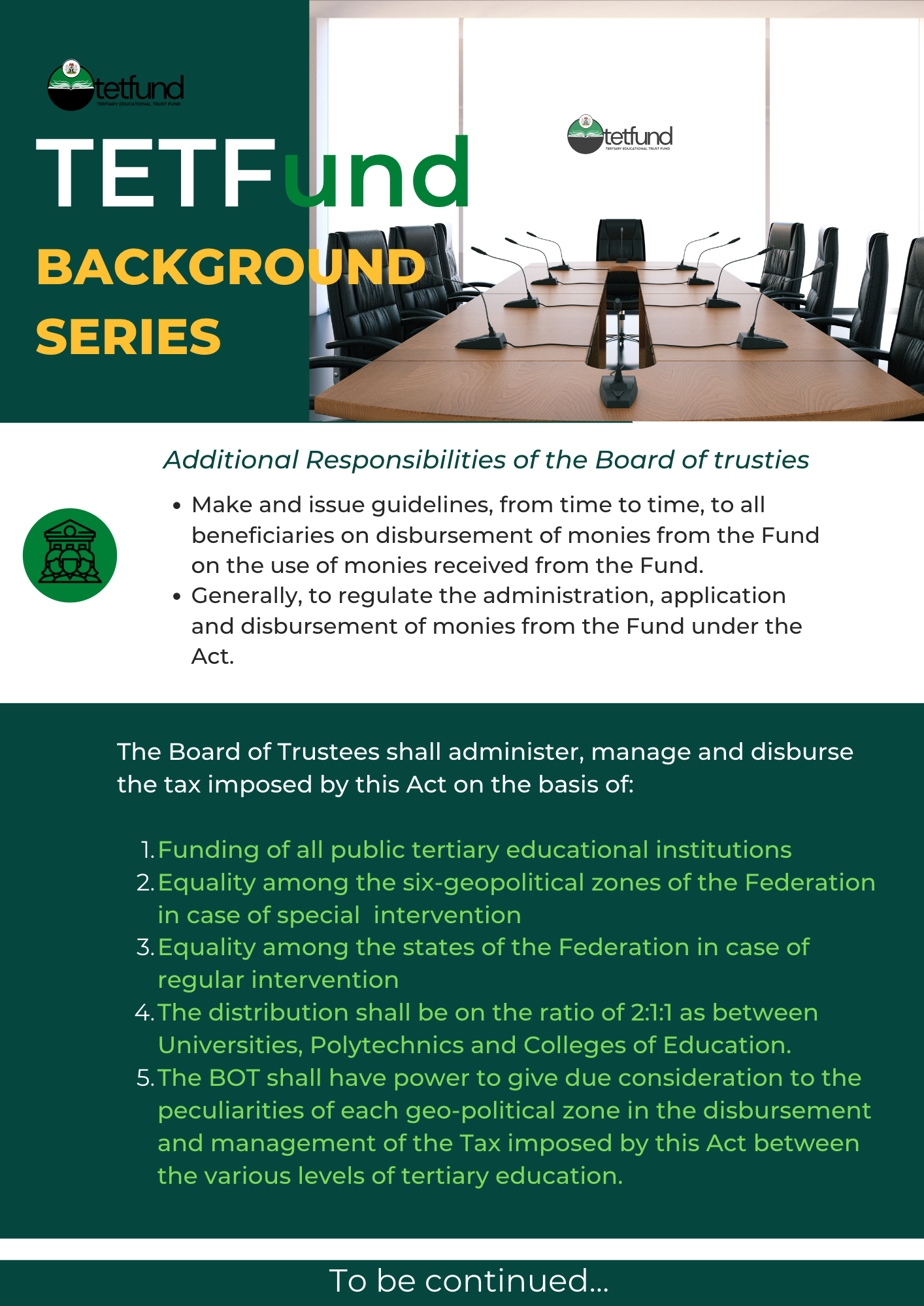 TETFund Background Series - TERTIARY EDUCATION TRUST FUND